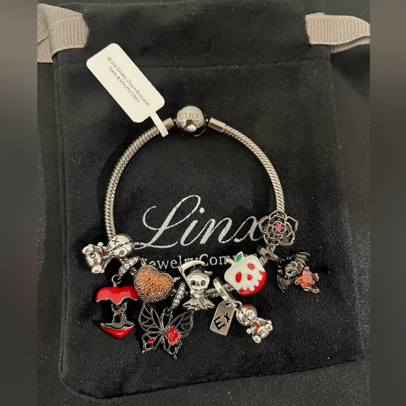 Linx | Jewelry | Linx Black Snake Chain Bracelet With Dark Themed ...